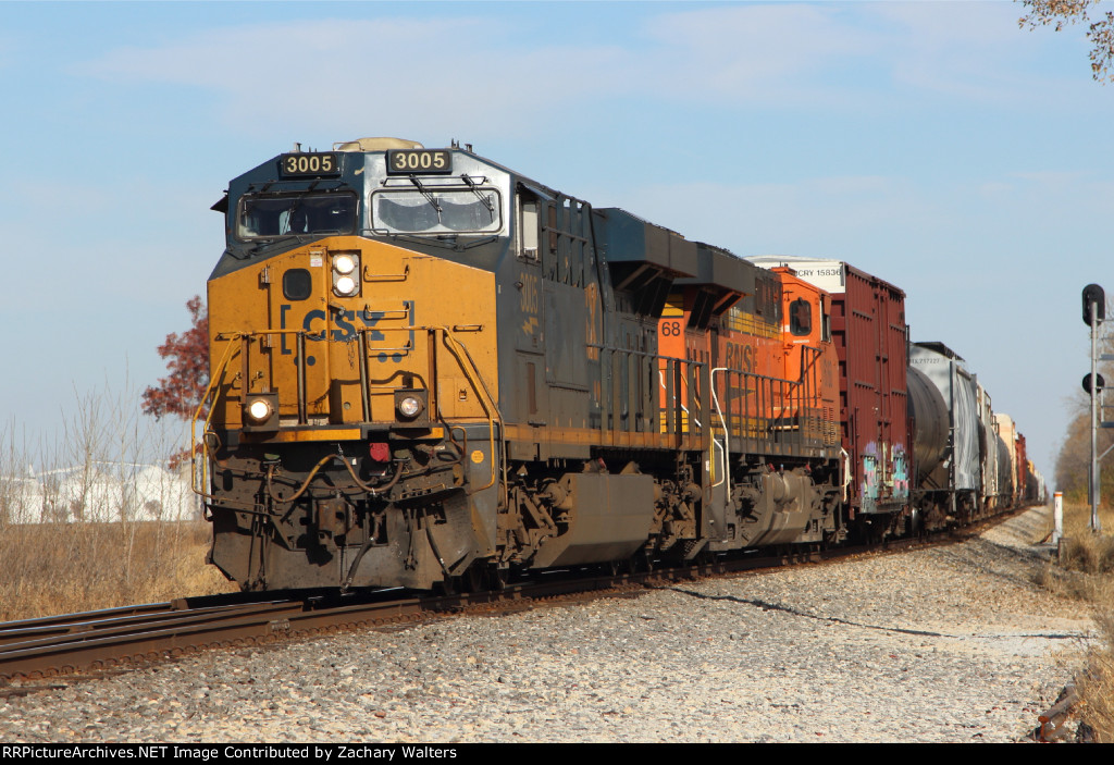 CSX 3005 BNSF 6168